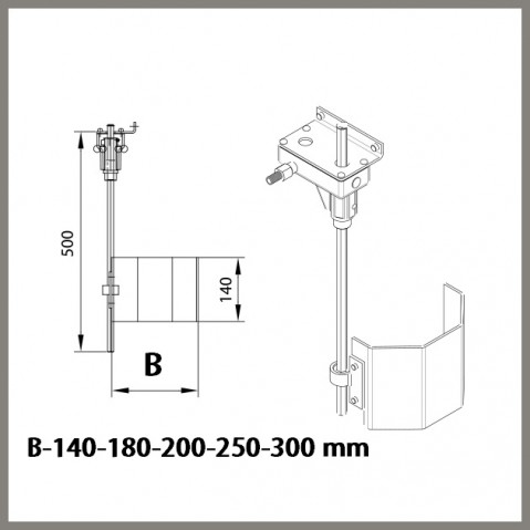 DBP-kolomboor-afschermkap-afmetingen - Machinebeveiliging